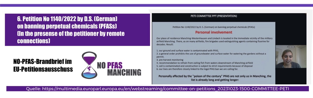 Brandbrief im EU-Petitionsausschuss - PFC-Manching NO PFAS Manching